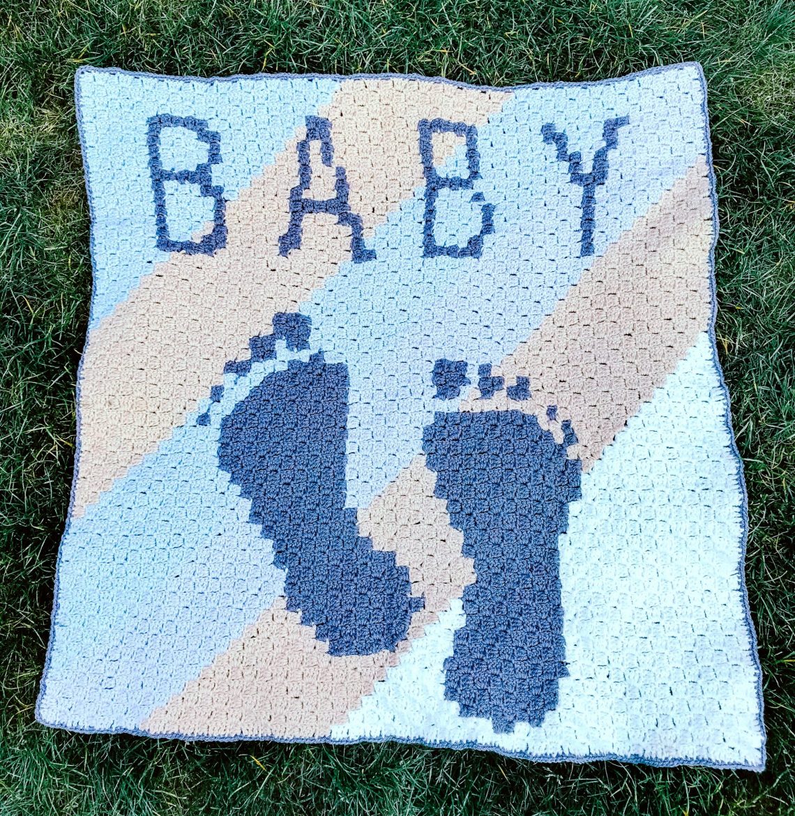 Little Bubba c2c Graphgan Baby Blanket